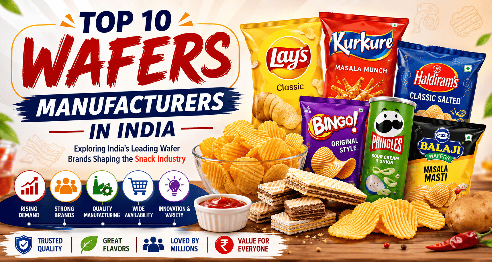 Top 10 Wafers Manufacturers in India | Top Snack Brands & Market Guide
